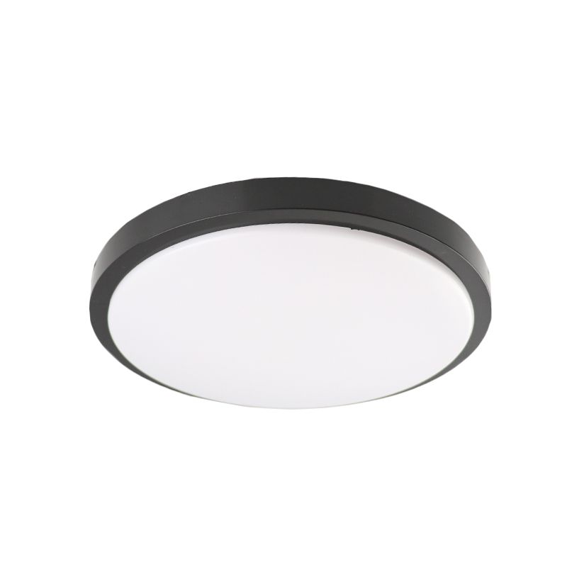 Black modern flush ceiling light plastic, Kos, 16W, 3000K LED | Lampgiant