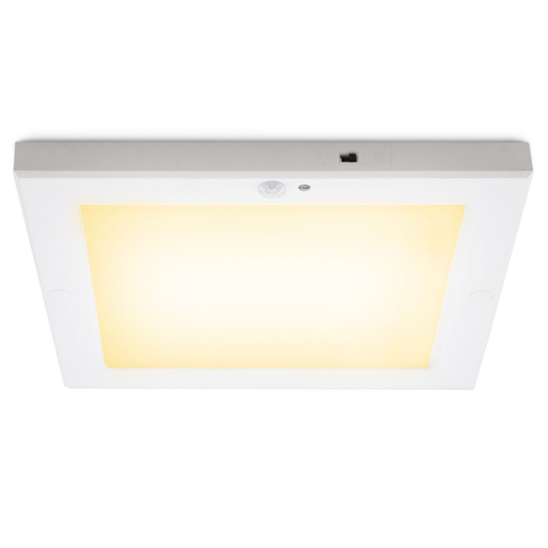 Plastic ceiling light with sensor white, Luan, 20W, 3000K LED | Lampgiant