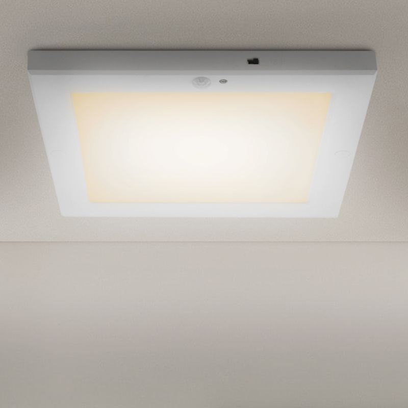 Plastic ceiling light with sensor white, Luan, 20W, 3000K LED | Lampgiant