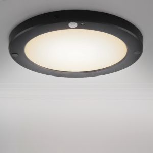 Plastic ceiling light with sensor white, Luan, 20W, 3000K LED | Lampgiant