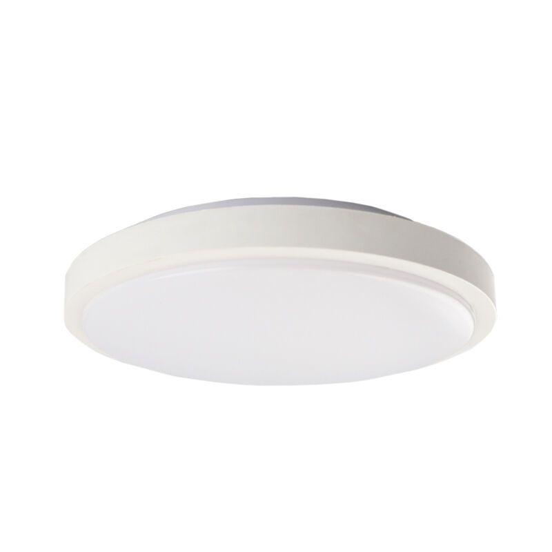White modern flush ceiling light plastic, Kos, 22W, 3000K LED | Lampgiant