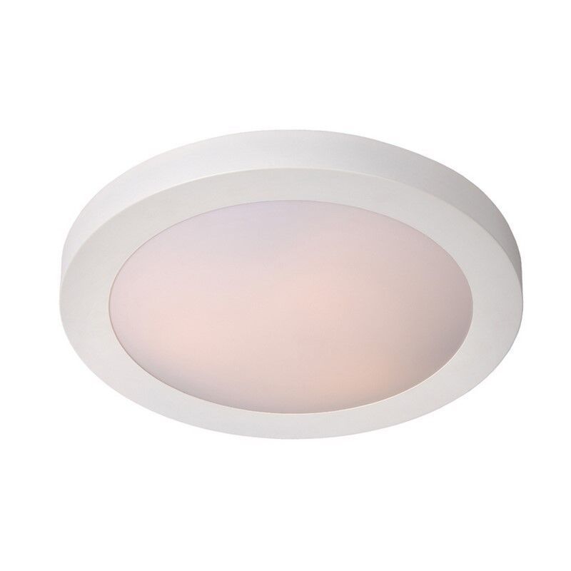 White flush ceiling light aluminium, Fresh, IP44 | Lampgiant
