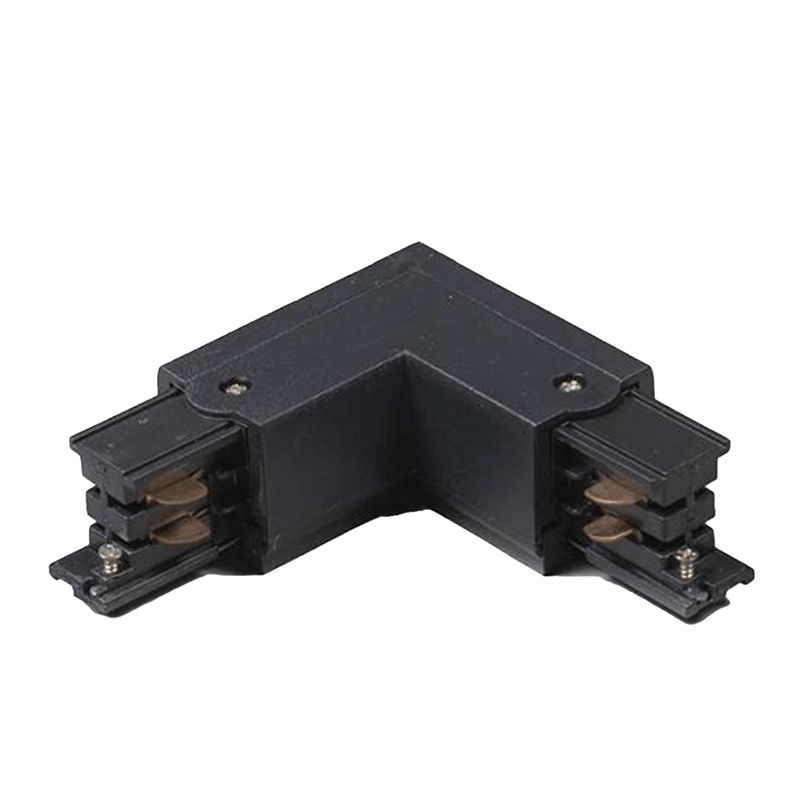 L-shape connector outside for 3-phase track lighting, black, Pro ...