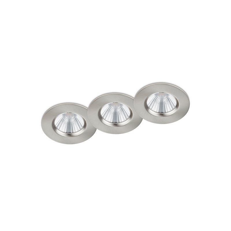 Nickel bathroom recessed downlight modern, Iman, 5W, 3000K LED, IP65 ...