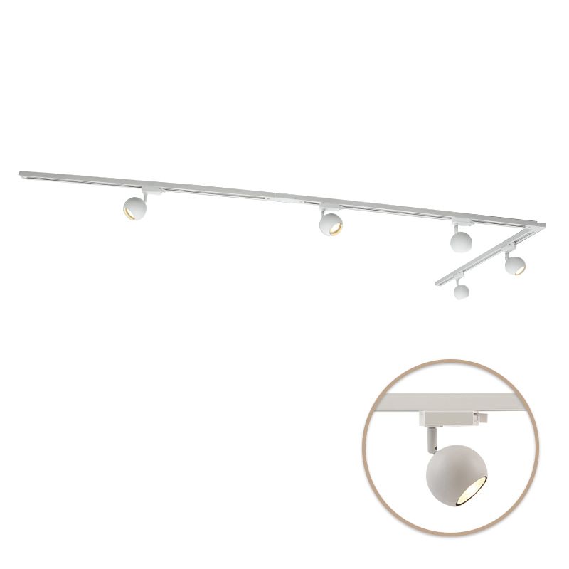 3M white 1 phase track lighting system with a corner + 5 Alco track ...