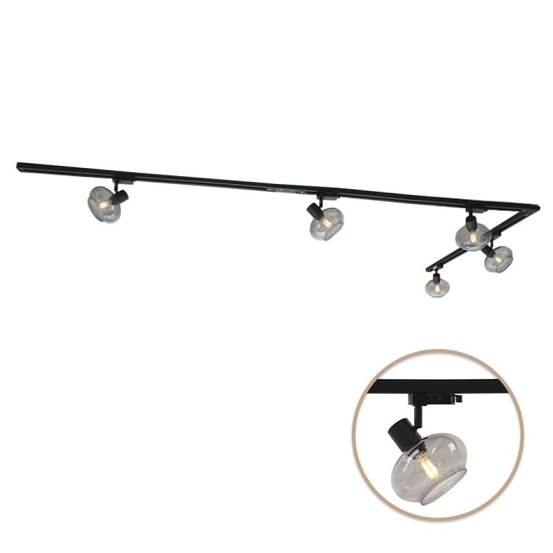 3M black 1 phase track lighting system with a corner + 5 Skip track ...