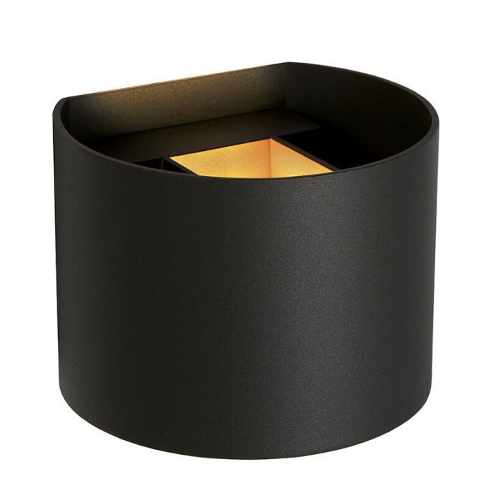 Black up down wall light modern, Axi, 6W, 2700K LED, IP54 | Lampgiant